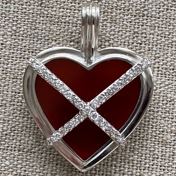 SLANE | Jewelry | Slane Diamond Carnelian Enhancer Necklace Pendant ...